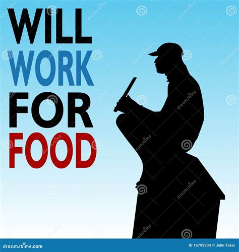 Will Work For Food Homeless Man Stock Vector Illustration Of Work