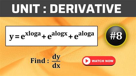 Derivative Solved Problem 8 In Hindi Differentiation Formula In Maths Tiklesacademy Youtube