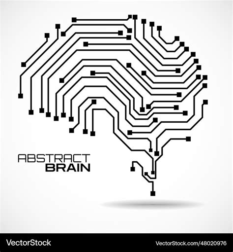 technological brain circuit board abstract vector image