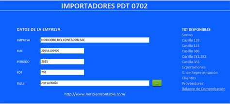 Pdt Macros En Excel Noticiero Contable