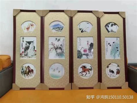 十二位大师联合创作《千秋福运· 十二宗师瓷板画》四条屏 知乎