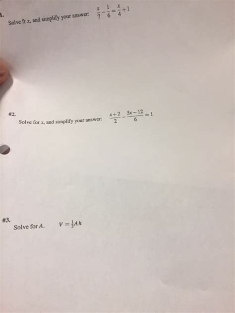 Solved Solve Fr X And Simplify Your Answer X7 16 X4
