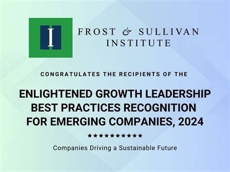 Frost And Sullivan Institute Announces Second Edition Of Enlightened