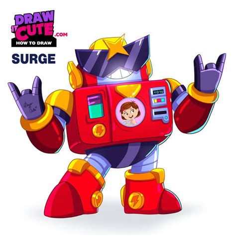 Youtube Tutorial Showing How To Draw New Brawler Surge Brawl Stars