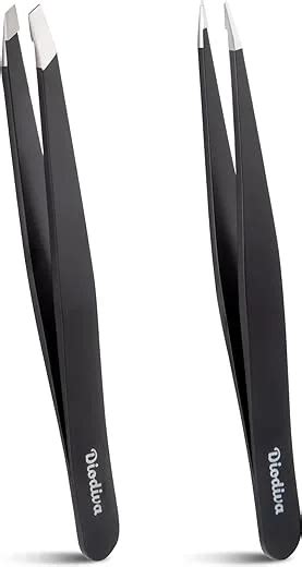 2 Pack Tweezers For Eyebrows Facial Hair Ingrown Hair Removal Slant