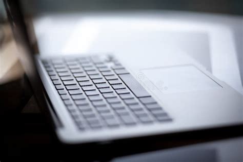 Close Up Of The Keyboard Of An Open Laptop Ready To Work Stock Image