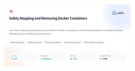 Safely Stopping And Removing Docker Containers Labex