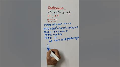 Factorization Of Cubic Polynomial Youtube