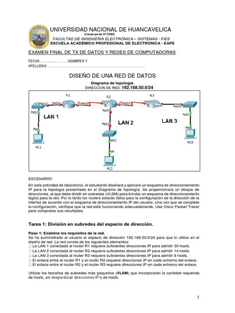 6 Examen Final Redes Pdf Dirección Ip Enrutador Computación