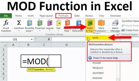 Mod In Excel Formula Examples How To Use Mod Function In Excel