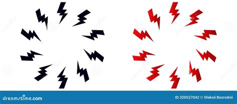 Bolt Zap Circle Frame Flash Lightning Round Border Vector Illustration