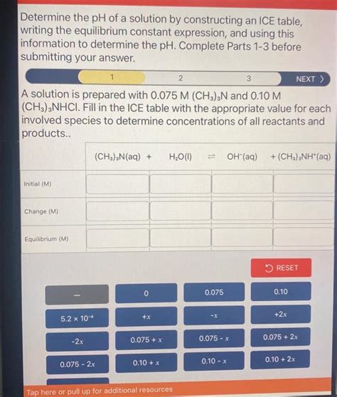 Solved Determine The Ph Of A Solution By Constructing An Ice
