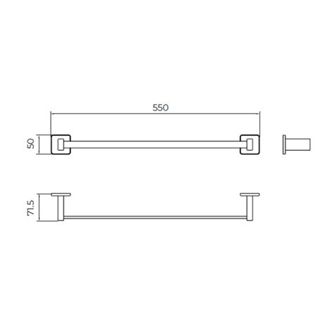 Technic Toalheiro De Parede 50cm Ouro Rosa Medimex Faprel