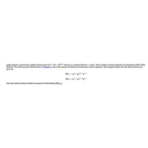 Solved 325 ﻿suppose A Person Has A Utility Function Given