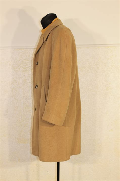 Vintage Camel Hair Coat Men Winter Coat Brown Coat Wool Coat Camel