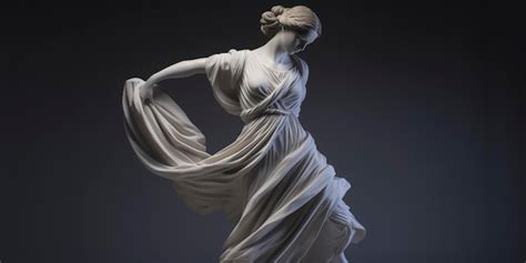 Premium Ai Image Marble Statue Of A Ballerina Generative Ai