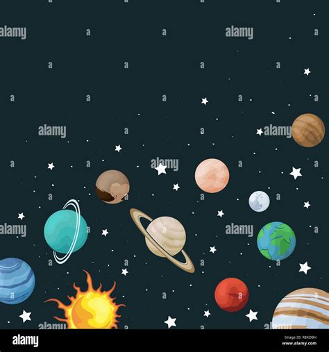 Conjunto de imágenes prediseñadas vectoriales sistema solar banner