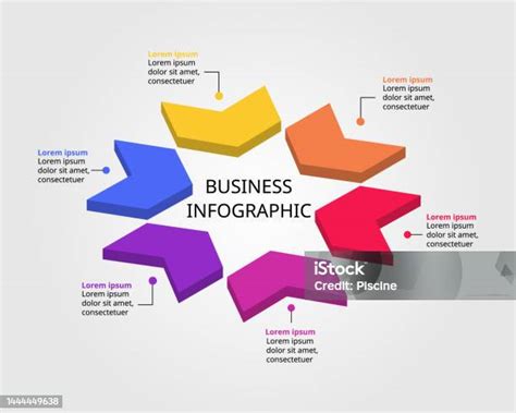Arrow Template For Infographic For Presentation For 6 Element向量圖形及更多信息