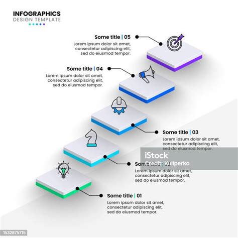 인포그래픽 템플릿입니다 아이콘이 있는 등각 투영 계단 5개 0명에 대한 스톡 벡터 아트 및 기타 이미지 0명 3차원 형태