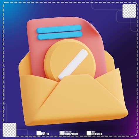 Premium Psd 3d Illustration Of Error Warning Email 3