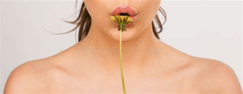 Spring Girl With Dandelion Flower Enjoy Nature Allergy Free Concept