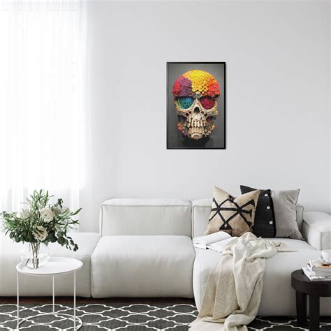 Printable Digital Wall Art Fantasy Wall Decor Flowers Skulls Digital