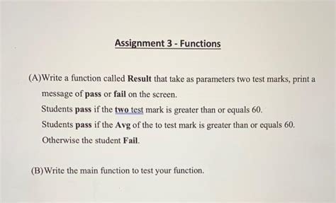 Solved Assignment 3 Functions Awrite A Function Called