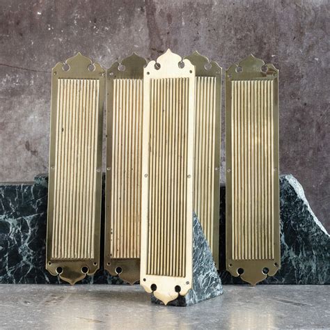 Set Of Five Reeded Brass Finger Plates Lassco Englands Prime