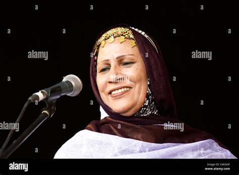 Mariem Hassan On Stage Singing Into Microphone At Africa Oye Event In Sefton Park Liverpool Uk