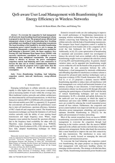 Pdf Qos Aware User Load Management With Beamforming For Energy