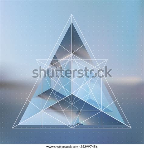 Abstract Isometric Pyramid Reflection Environment Low Stock Vector