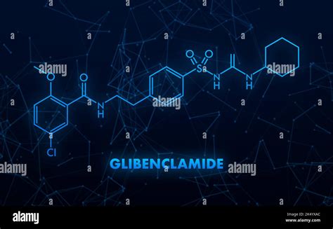 Glibenclamide Concept Chemical Formula Icon Label Text Font Vector