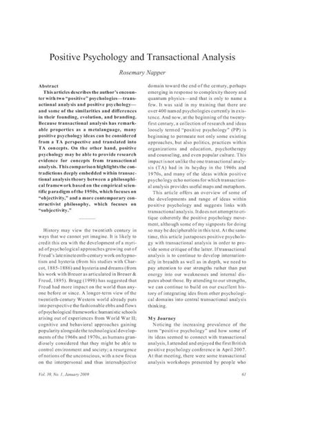 Pdf Positive Psychology And Transactional Analysis Ta Works Dokumen Tips