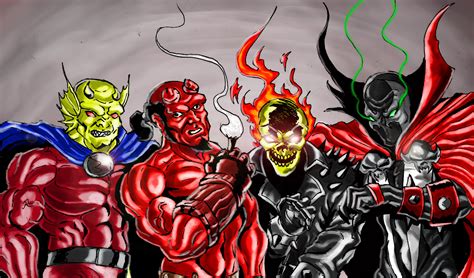 Ghost Rider Vs Spawn Vs Hellboy