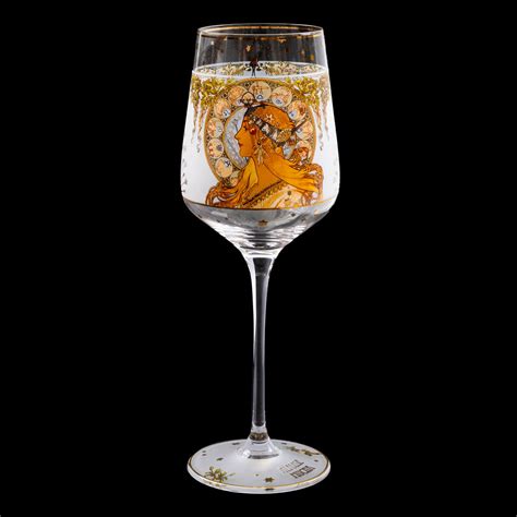 Alphonse Mucha Wine Glass Zodiac