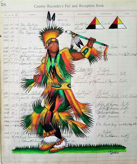 Grass Dancer Ledger Painting Gordon Henry Kk Native American