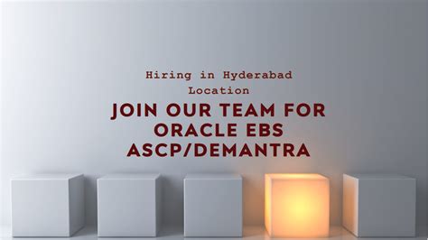 Closed Hiring For Oracle Ebs Ascpdemantra In Hyderabad Location