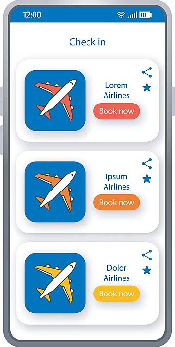 Check In App Smartphone Interface Vector Template Web Airline Pass