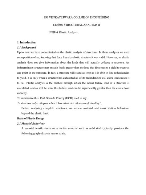 Svt Collge Of Engg Structure Ii Lecture Notes1245 Pdf Bending Deformation Engineering