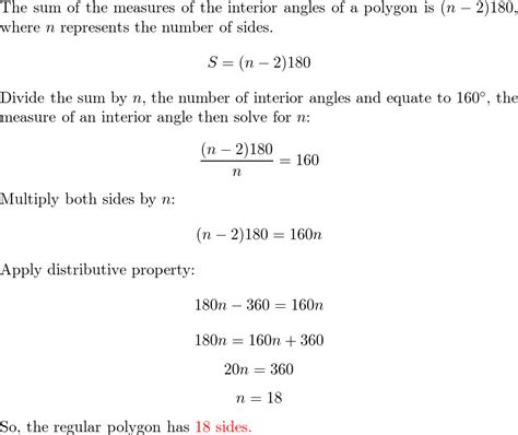 How Many Sides Does A Regular Polygon Have If The Measure Of Quizlet