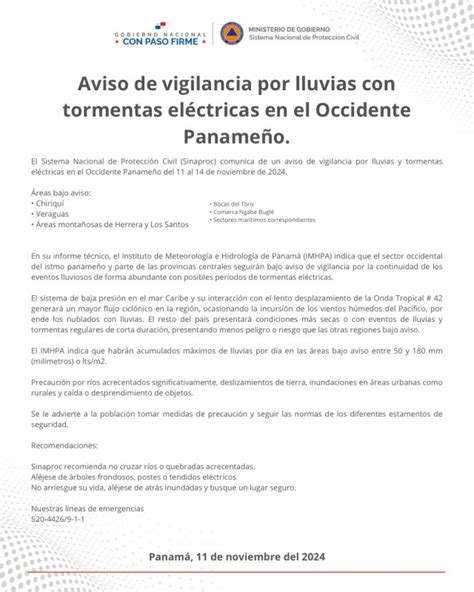 Aviso De Vigilancia Por Lluvias Con Tormentas Eléctricas En El