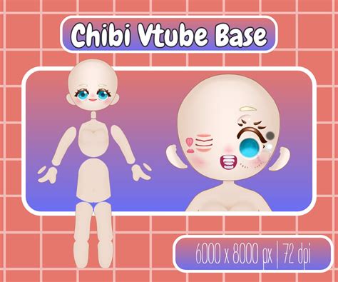 Chibi Vtuber Model Base 6 Expressions Etsy