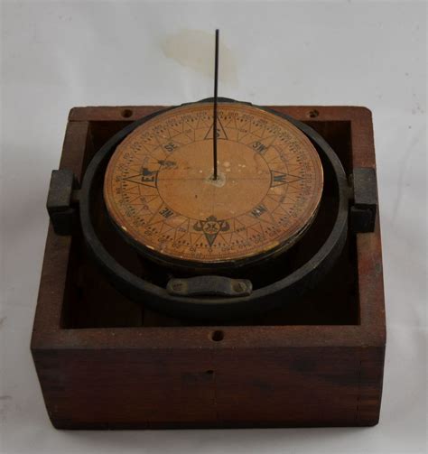Vintage Marine Compass Labeled Texaco Wood Box Nautical Collectors Weekly