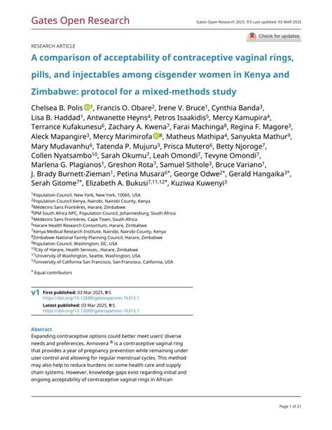 Pdf A Comparison Of Acceptability Of Contraceptive Vaginal Rings Pills And Injectables Among