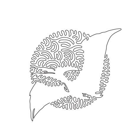 Premium Vector Single Swirl Continuous Line Drawing Of Pterosaurs Winged Reptile Abstract Art