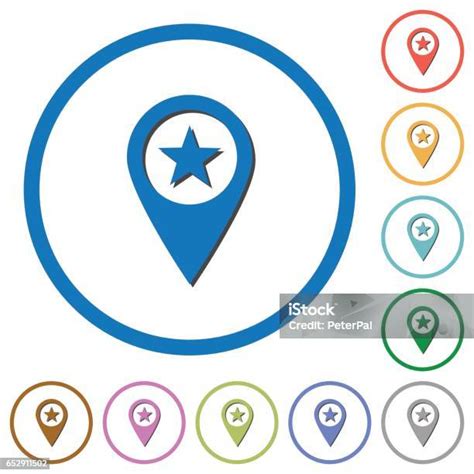 Poi Gps 지도 위치 아이콘 그림자와 윤곽선 갈색에 대한 스톡 벡터 아트 및 기타 이미지 갈색 라벨을 붙임 벡터