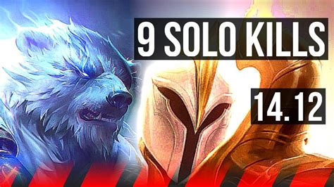 Volibear Vs Kayle Top 9 Solo Kills 66 Winrate 1024 Dominating