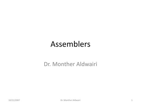 Ppt Assemblers Powerpoint Presentation Free Download Id3764219