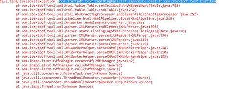 Xmlworker Itext 5511 Cast Exception Comitextpdftext
