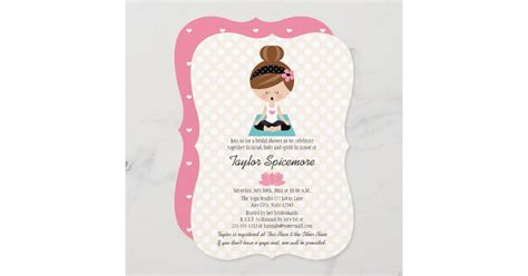 Yoga Bridal Shower Invitations Brunette Zazzle